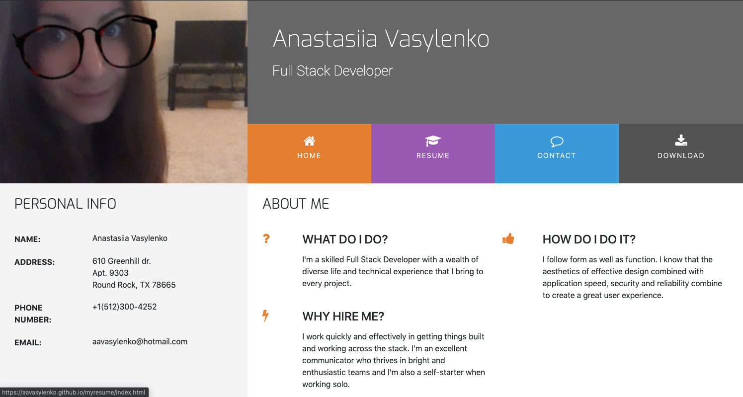 Anastasiia Vasylenko - Full Stack Software Developer